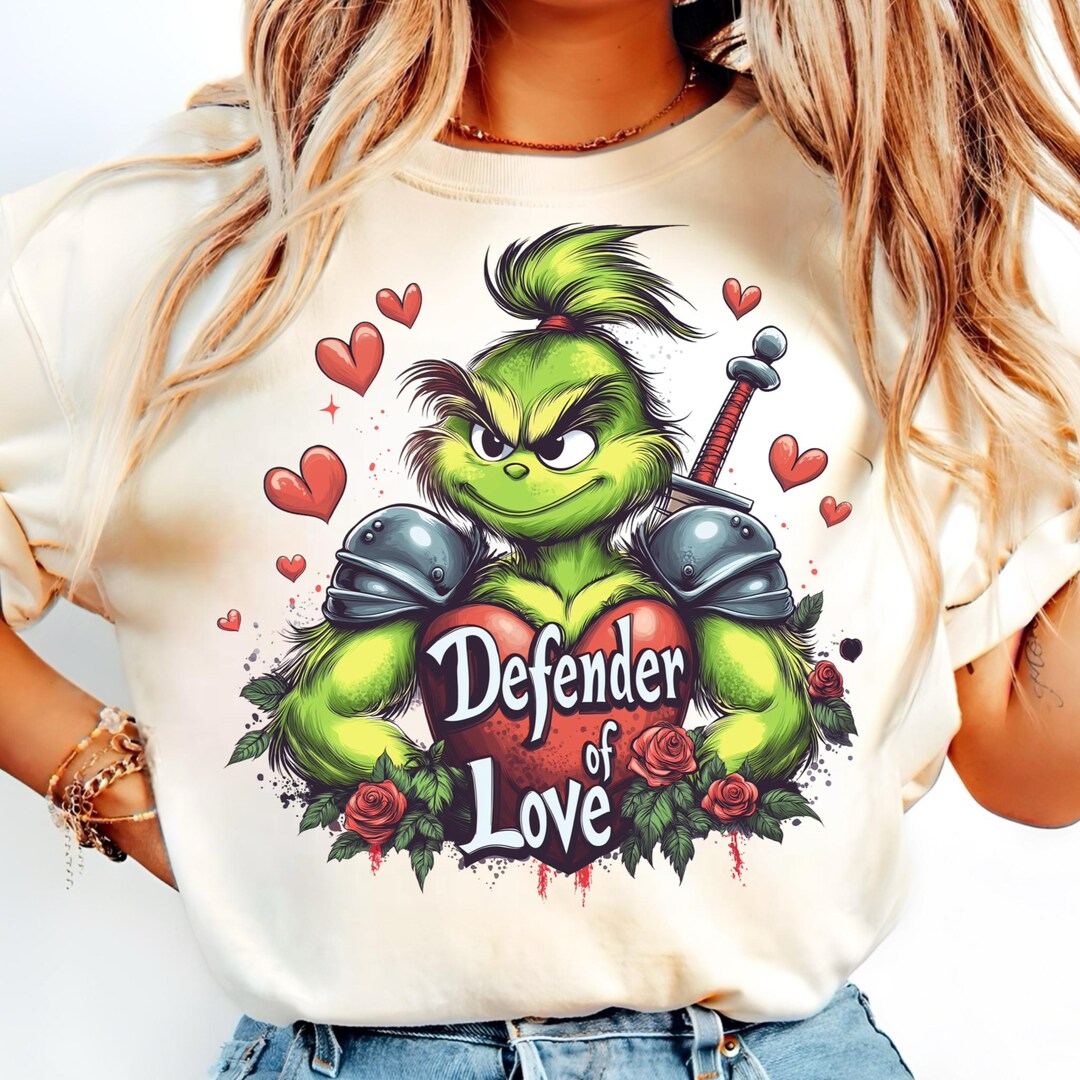 Grinch Love Png, Defender of Love, Valentine Grinch Art, Grinch Knight ...