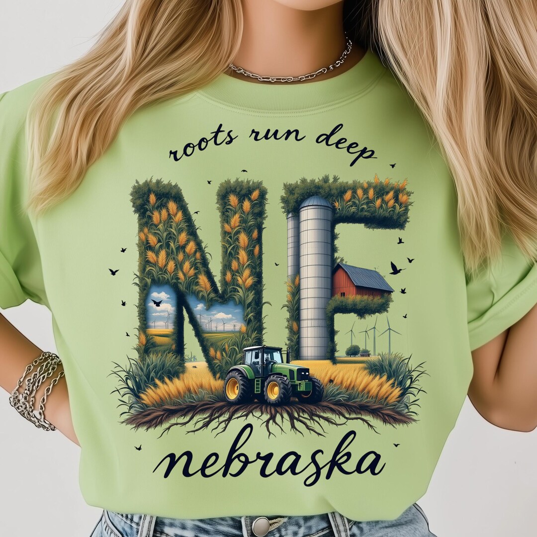 Nebraska Farm Roots Tractor Landscape Country Style State PNG ...