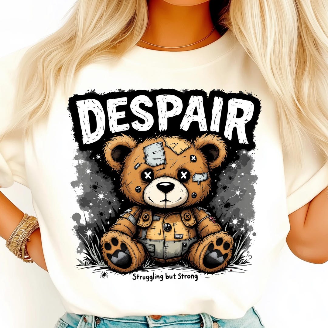 Despair Bear Png, Emotional Shirts Png, Gothic Gifts Png, Resilience ...