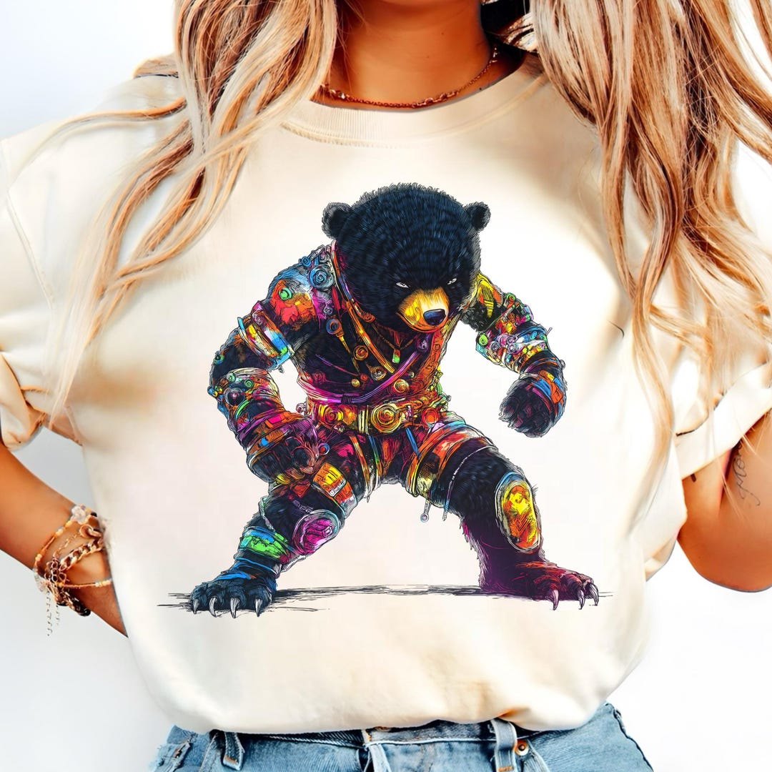 Cyber Bear Warrior Png, Futuristic Bear Shirts, Robotic Animal Art Gift ...