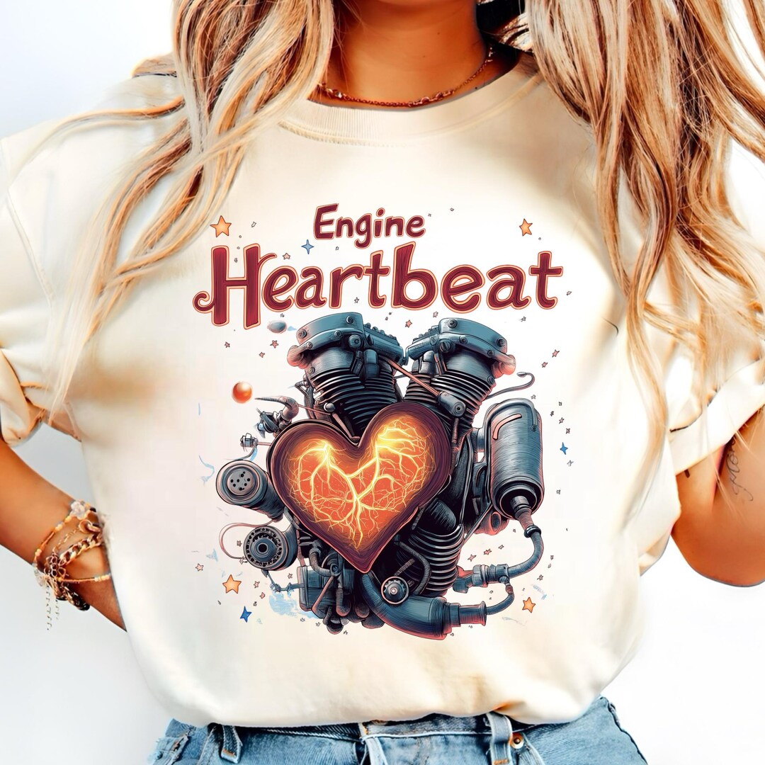 Engine Heartbeat PNG, Pulsating Heart Shirts, Mechanical Love Gift ...