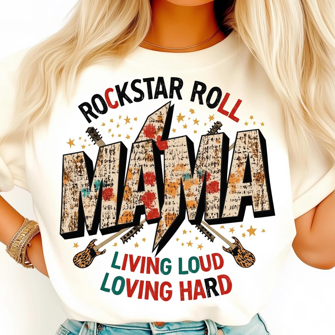 Rockstar Mama Png, Lightning Bolt Png, Rock Music Png, Guitar Lover Png ...