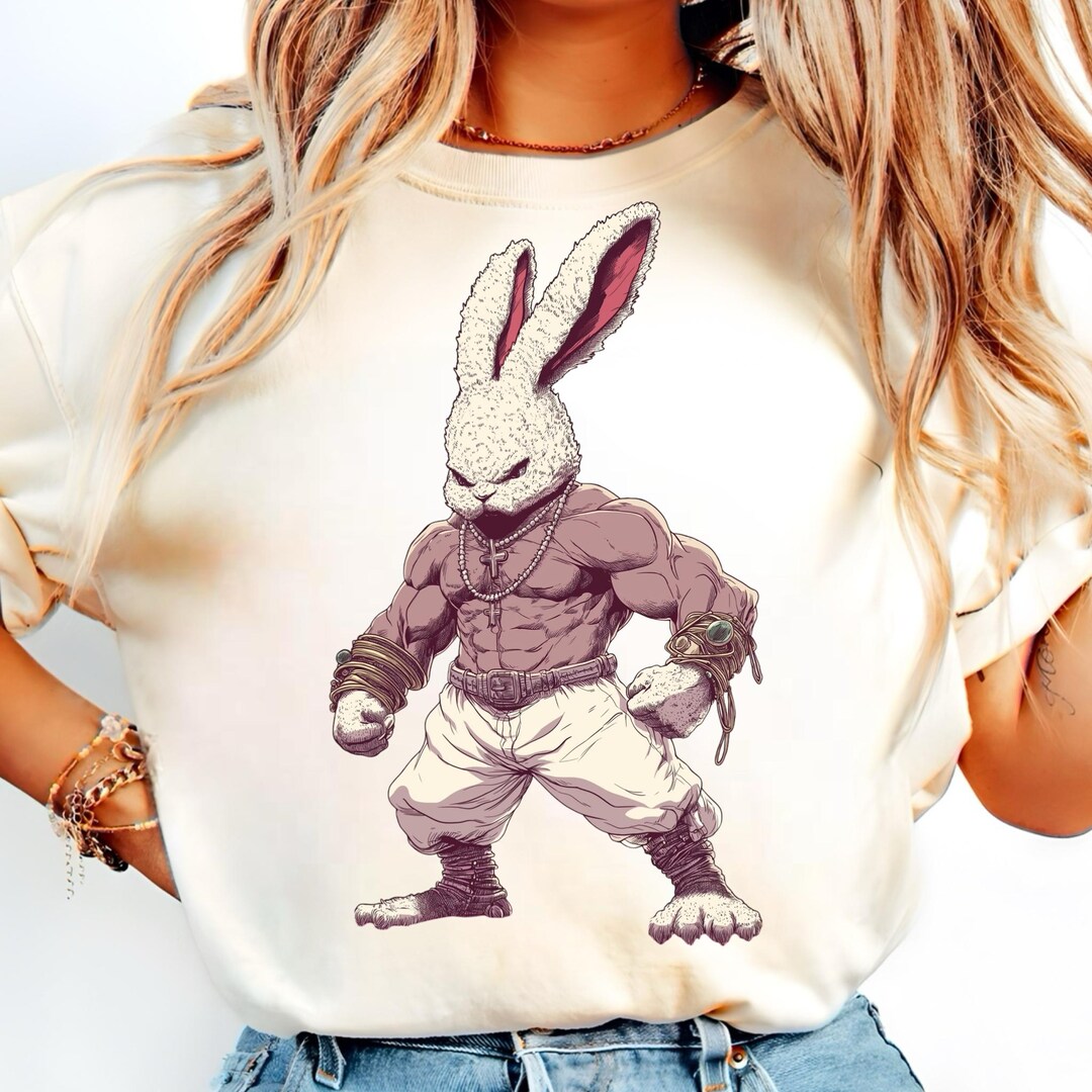 Buff Bunny Warrior PNG, Bold Character Shirts, Powerful and Unique Gift ...