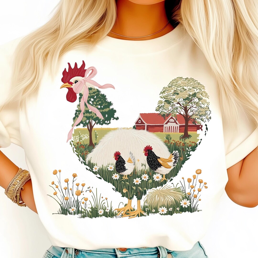 Farmhouse Chicken Png, Vintage Rooster Png, Country Farm Png, Hen and ...