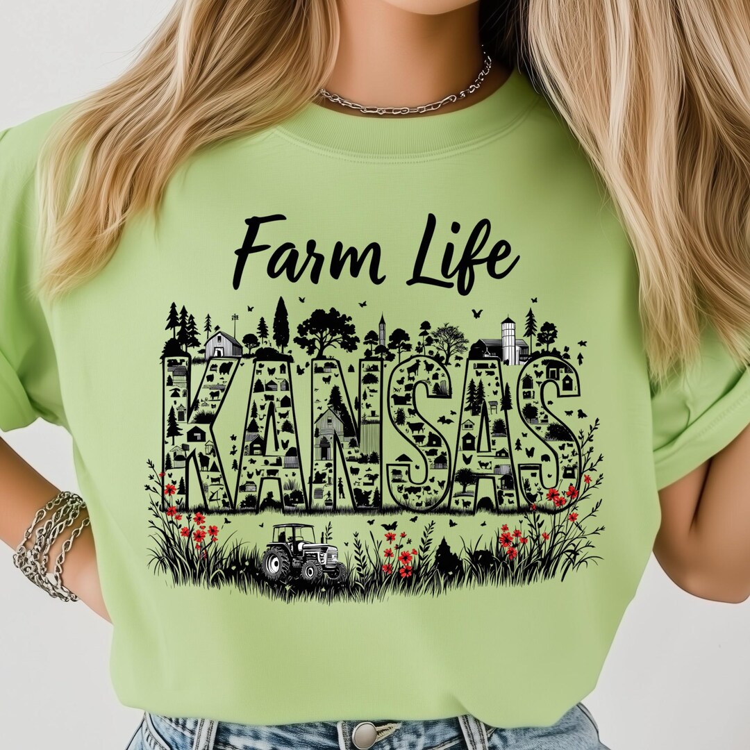 Kansas Farm Scene PNG: Tractor Clipart, Midwest State Pride ...