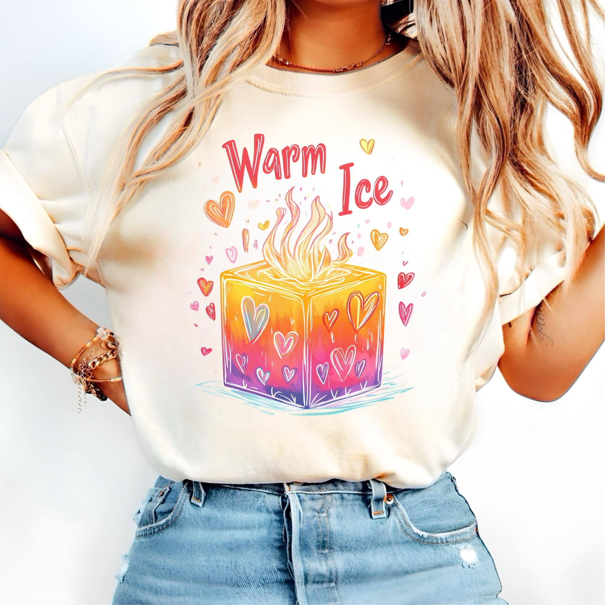 Warm Ice PNG, Quirky Ice Cube Art, Creative Shirts, Unique Gift, PNG ...