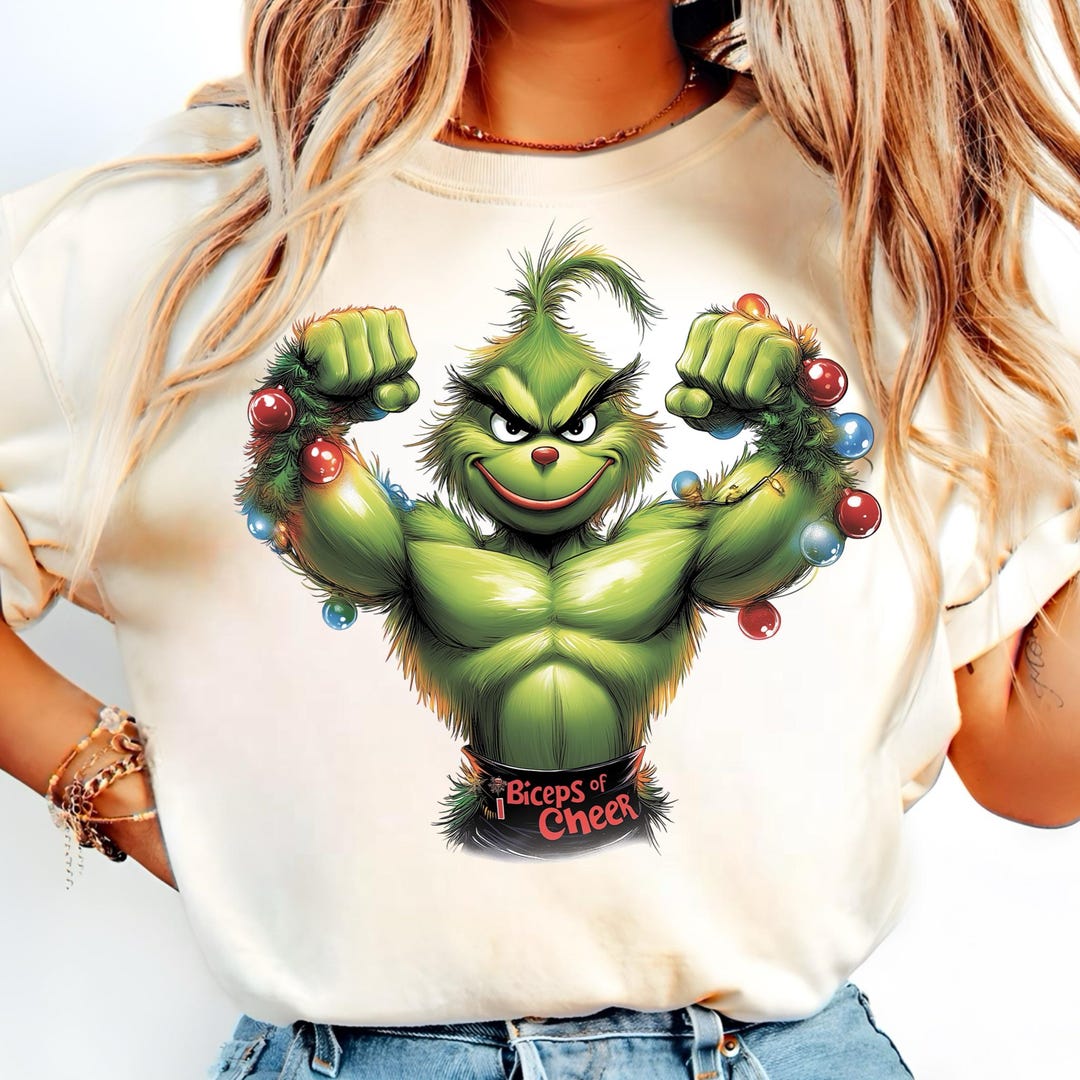 Grinch Muscle Png, Christmas Gift, Funny Holiday PNG Designs, Grinch ...