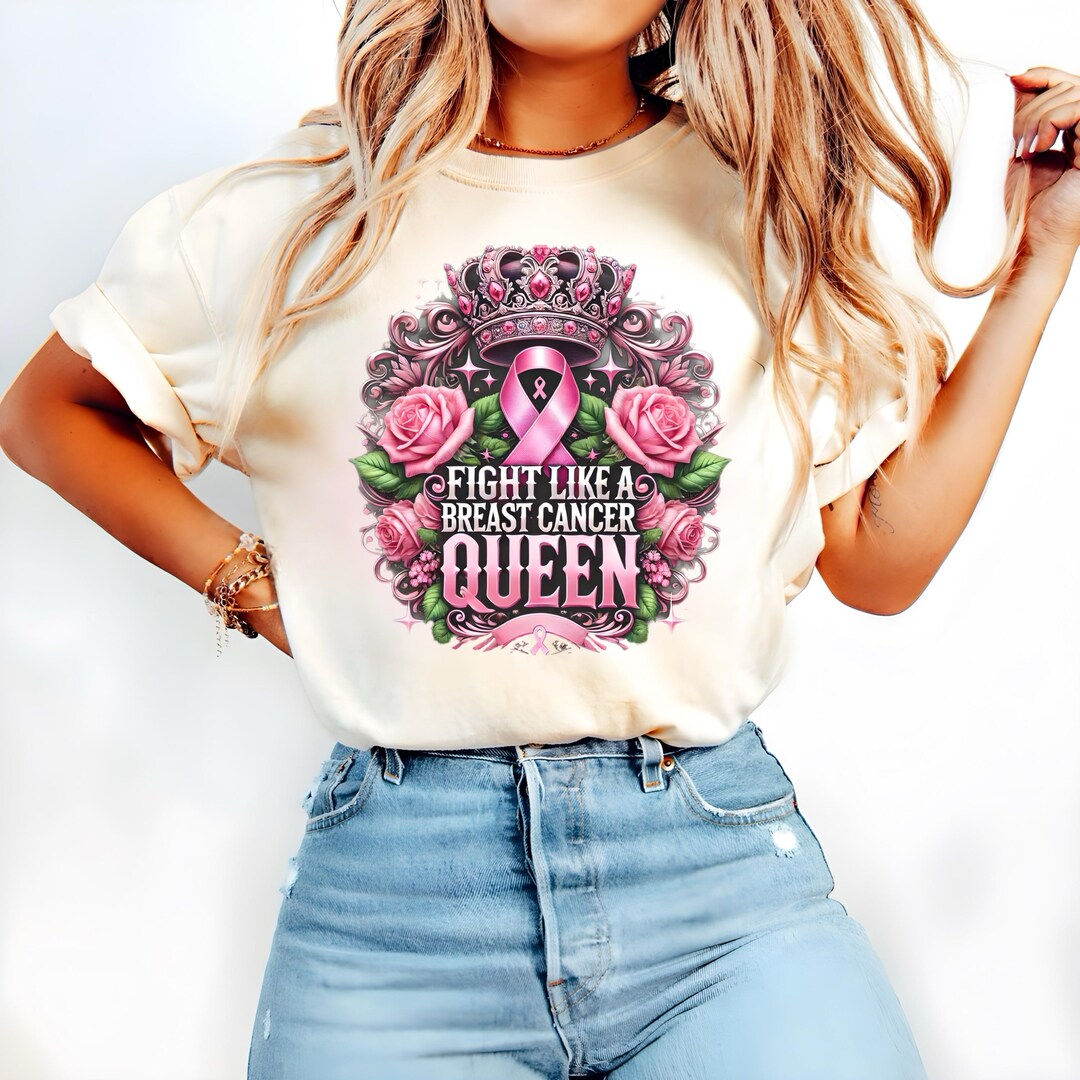 Fight Like a Breast Cancer Queen Png, Pink Ribbon Queen Digital Art ...