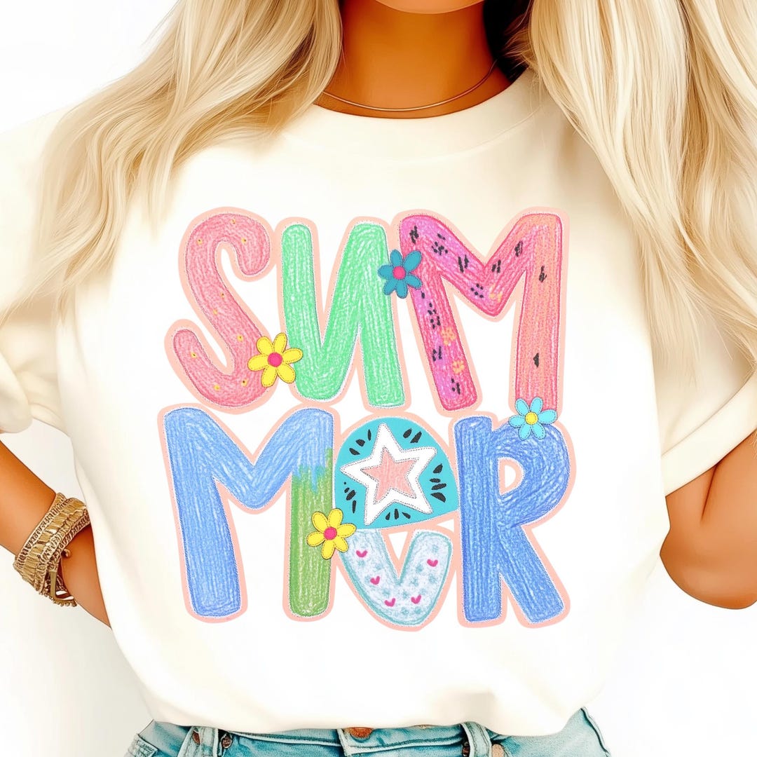 Colorful Summer Word PNG, Fruit Patchwork Word Art, Cute Hand Drawn ...