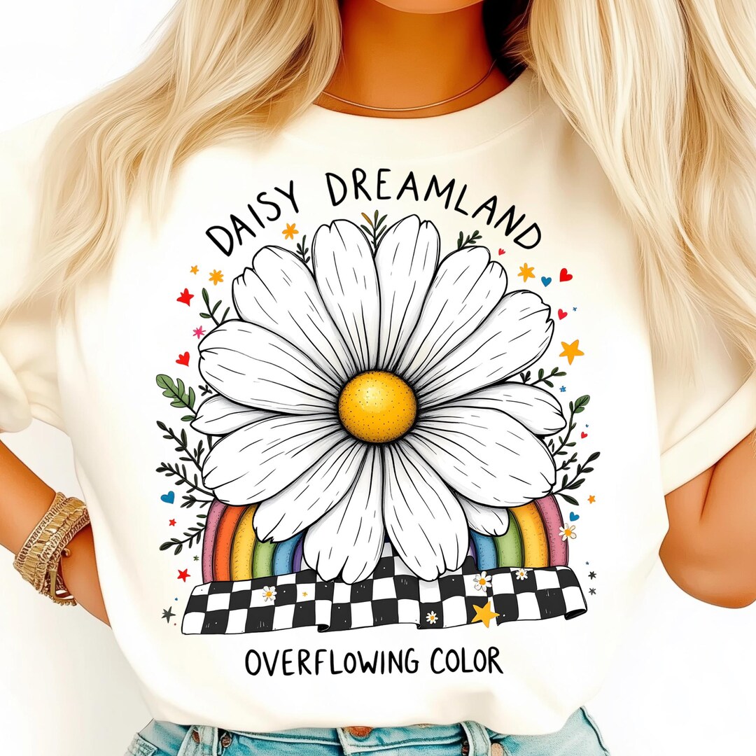 Daisy Art Png, Colorful Nature Png, Retro Flower Png, Rainbow Daisy Png ...