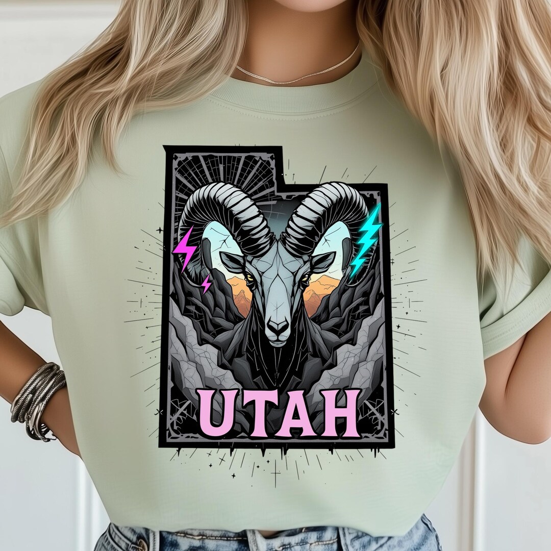 Utah State Pop Art PNG, Abstract Ram Poster, Mountain State Wildlife ...