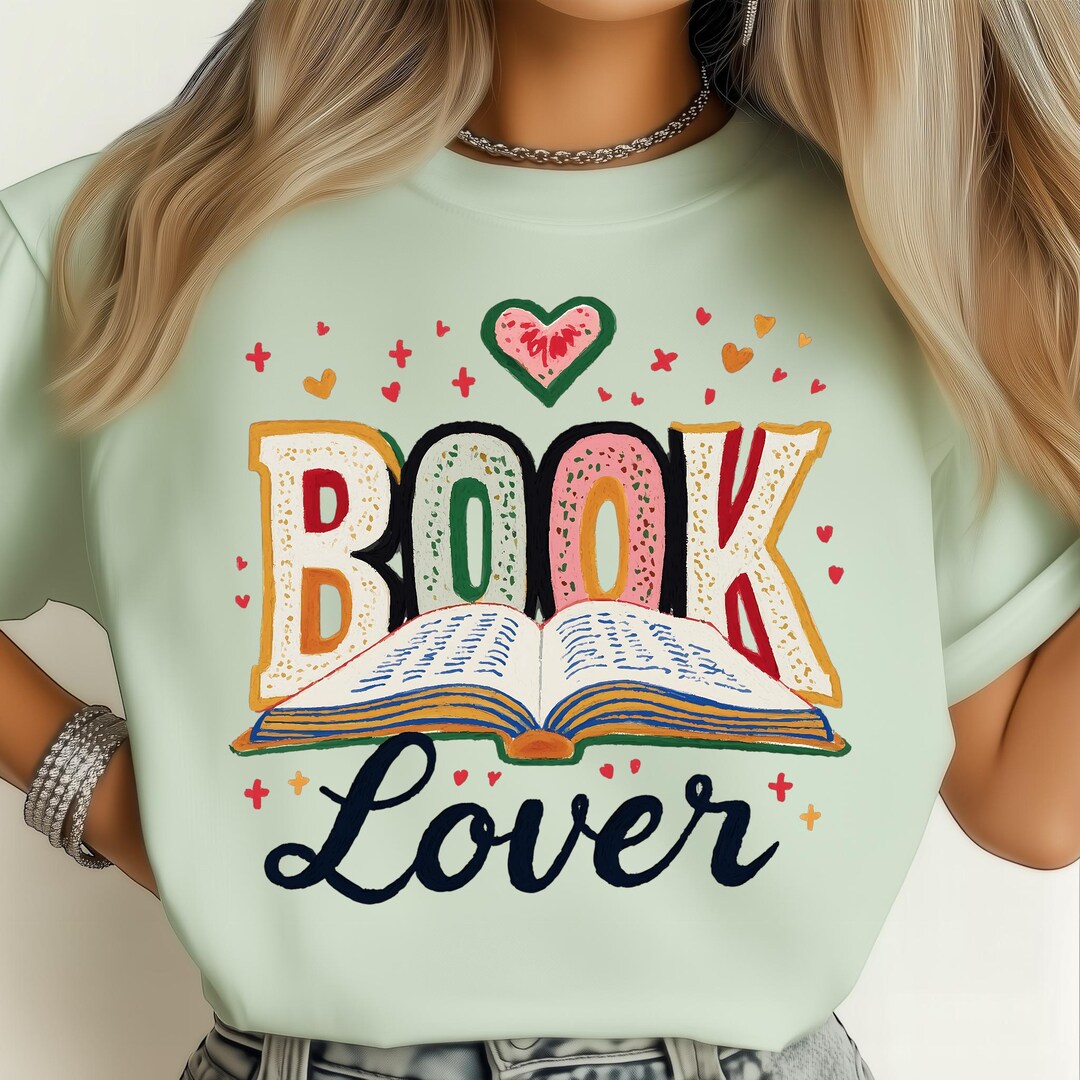 Book Lover Reading Open Pages Heart Artwork PNG: Sublimation Designs - Etsy