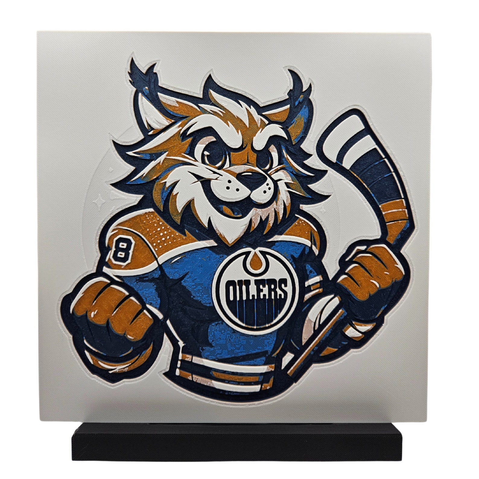 Hunter Edmonton Oilers Mascot Physical Print With Frame Hueforge 3D ...