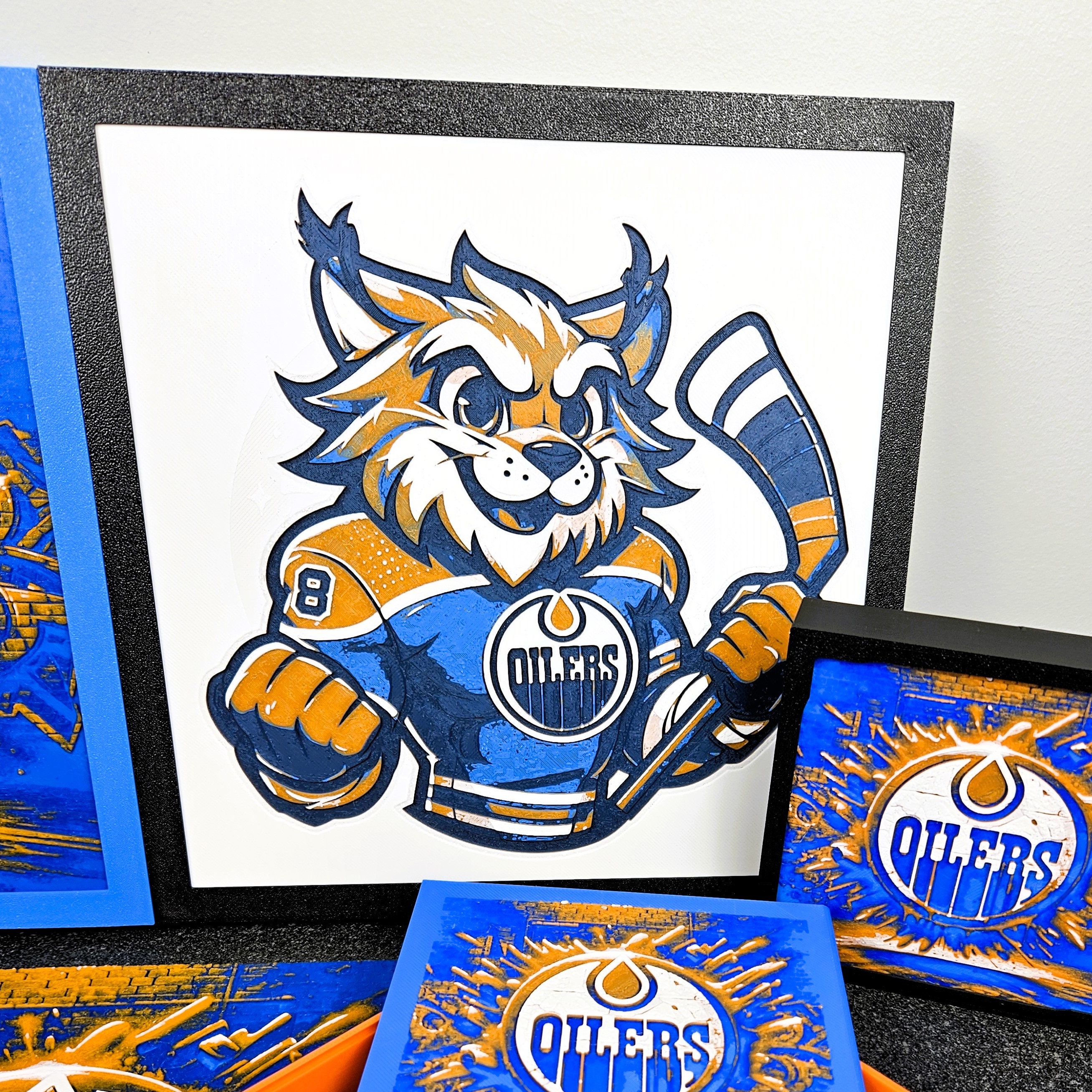 Hunter Edmonton Oilers Mascot Physical Print With Frame Hueforge 3D ...