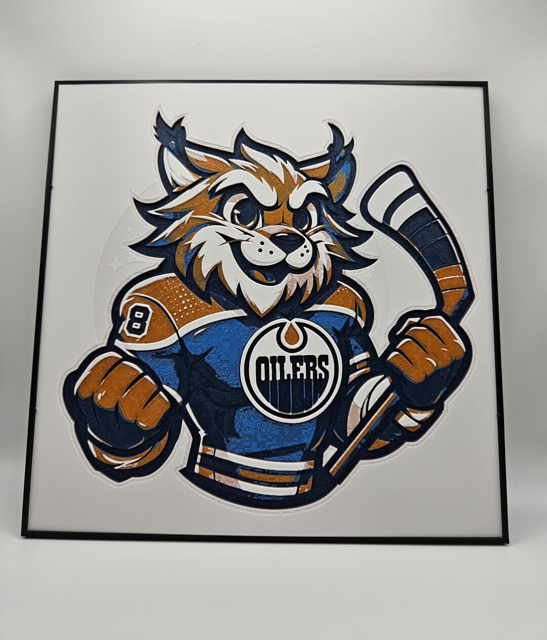 Hunter Edmonton Oilers Mascot Physical Print With Frame Hueforge 3D ...