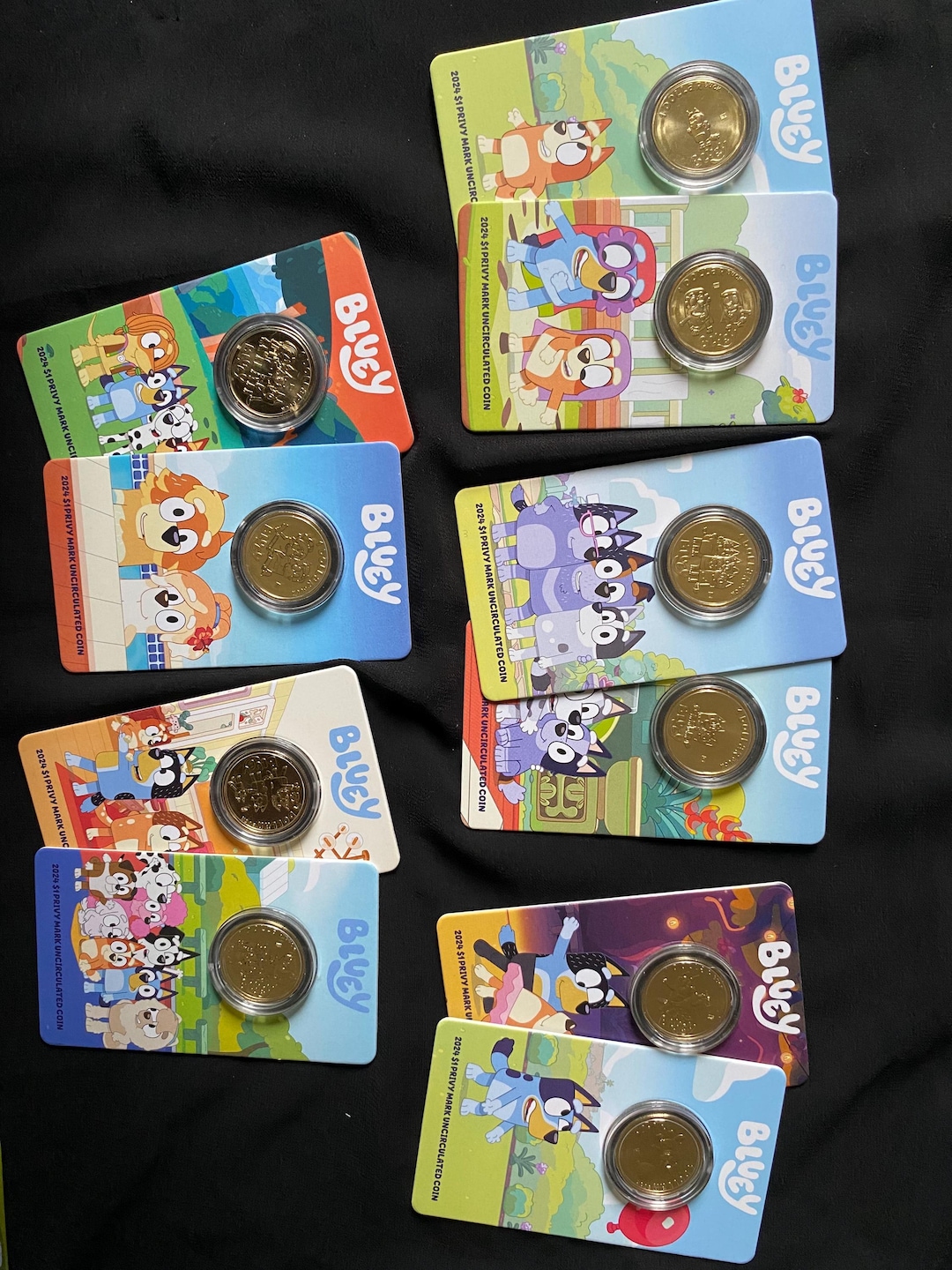 Limited Edition 2024 Bluey Complete Set of 10 Dollarbucks With Privy ...