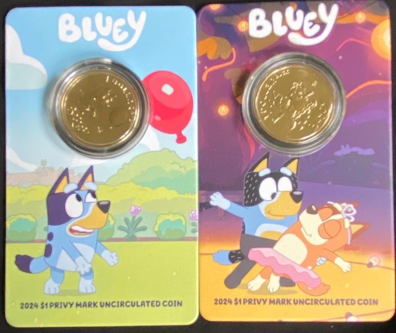 Limited Edition 2024 Bluey Complete Set of 10 Dollarbucks With Privy ...