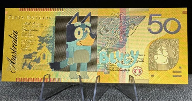 Bluey Dollar 50 Novelty Gold Foil Collectable Bill - Etsy Australia