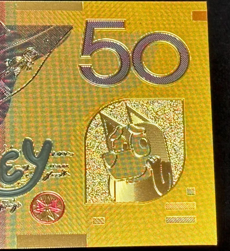 Bluey Dollar 50 Novelty Gold Foil Collectable Bill - Etsy Australia