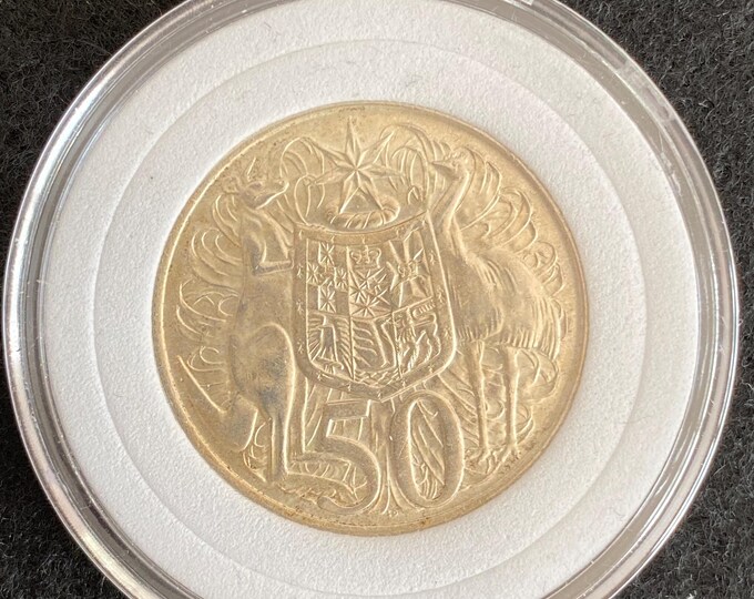 Australia 1966 - Round 50 Cent 80% Silver Coin - Etsy