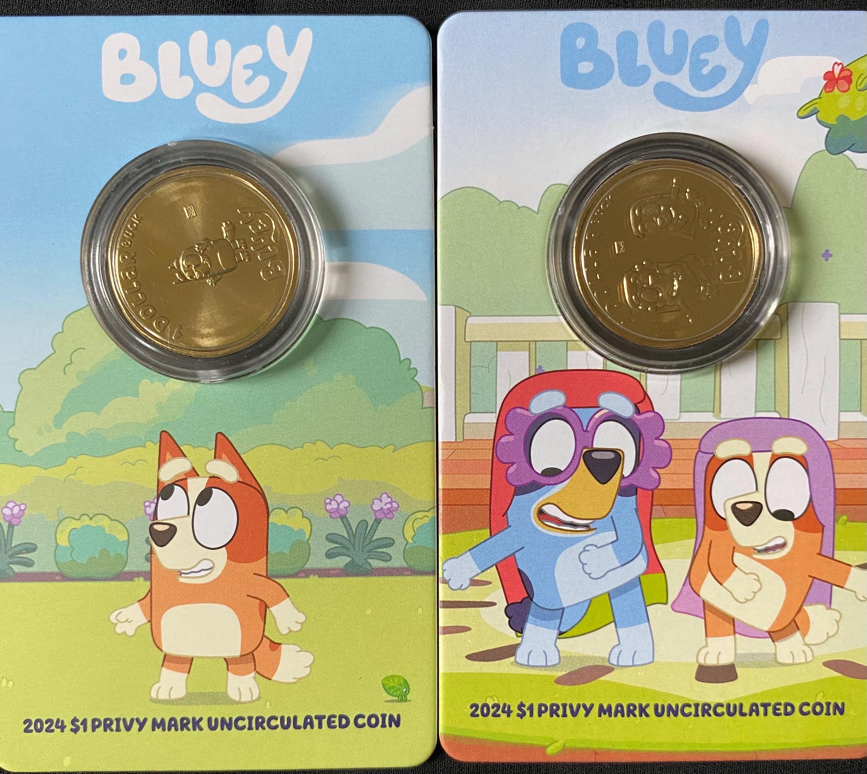 Limited Edition 2024 Bluey Complete Set of 10 Dollarbucks With Privy ...