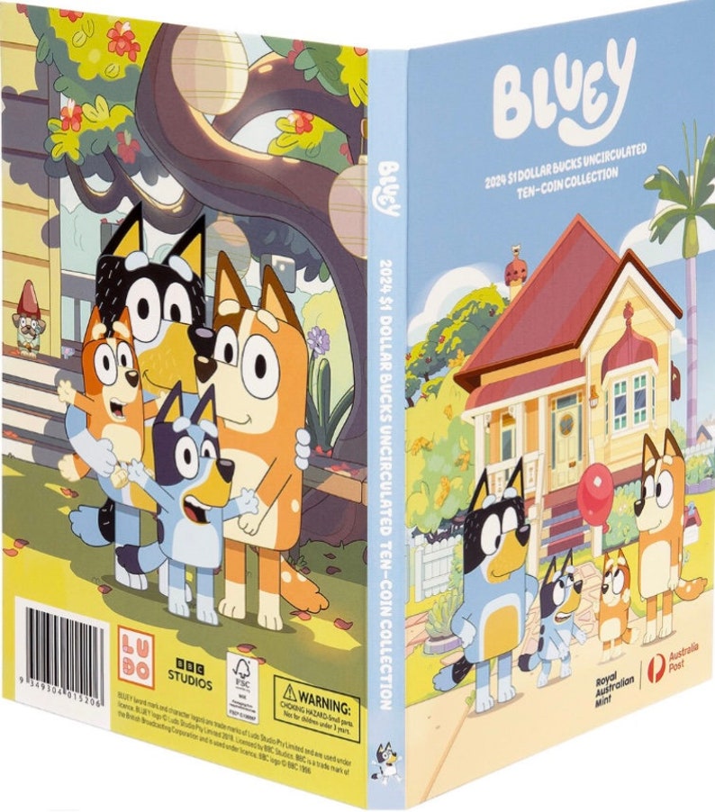 Exclusive Gift Box Bluey 1 Dollar Full Coin Set Sealed in Tube With ...