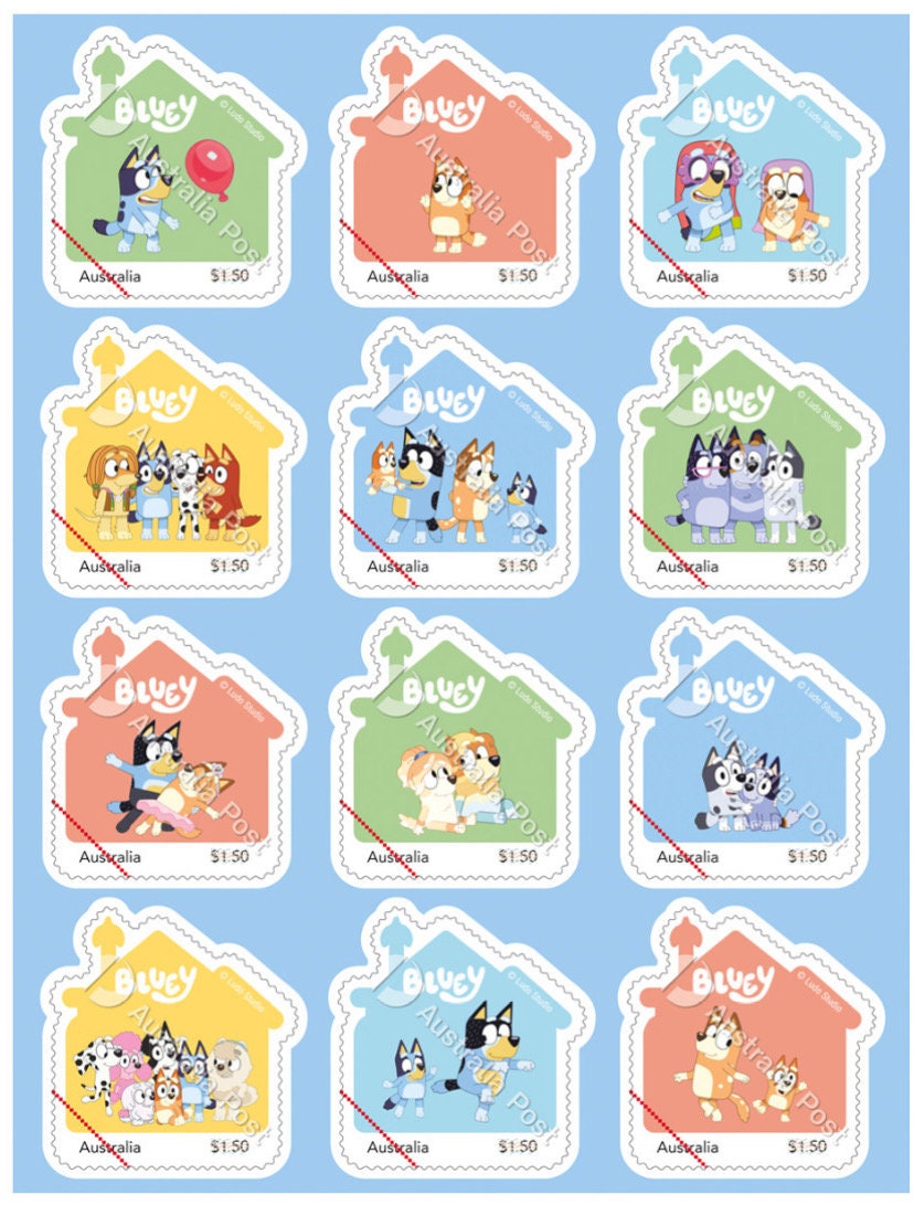 2024 Bluey Complete 12 Stamp Set Brand New Unopened - Etsy