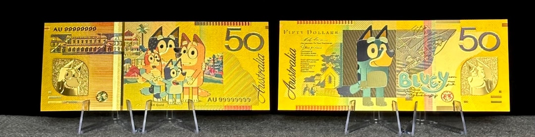 Bluey Dollar 50 Novelty Gold Foil Collectable Bill - Etsy