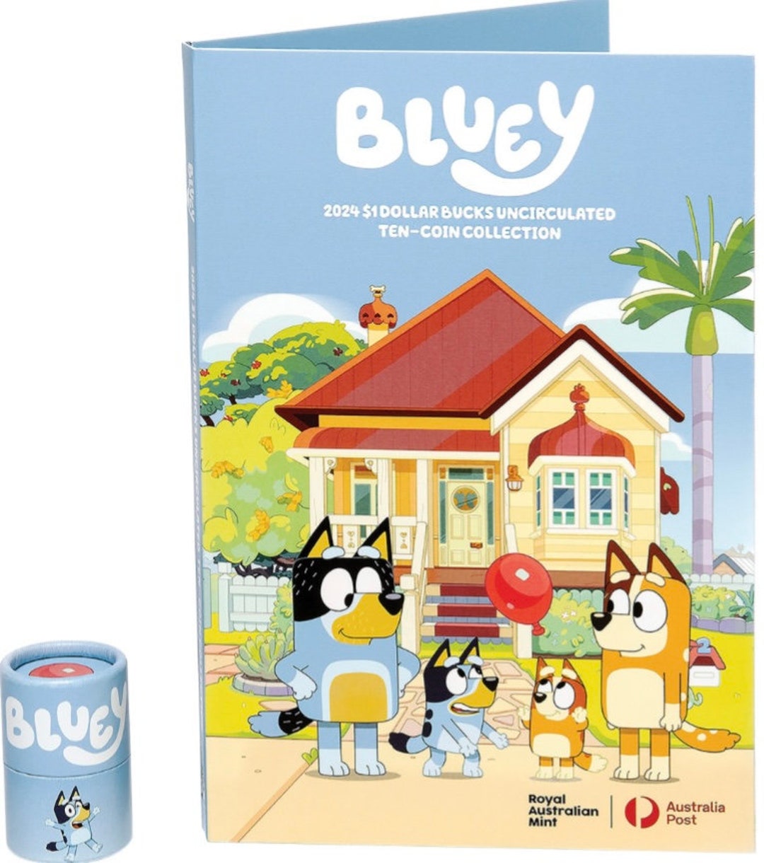 Bluey 1 Dollar Full Coin Set Sealed in Tube With Folder-grab Your ...