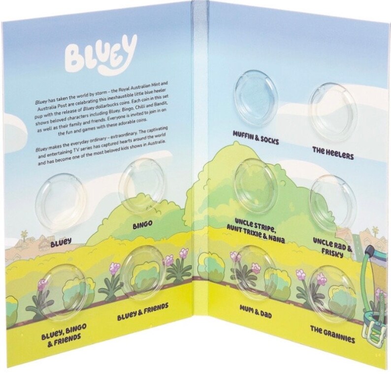 Bluey 1 Dollar Full Coin Set of 10 With Folder - Etsy