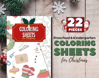 Christmas Coloring Pages Set of 5, Fun Activities for Kids, A4 ...