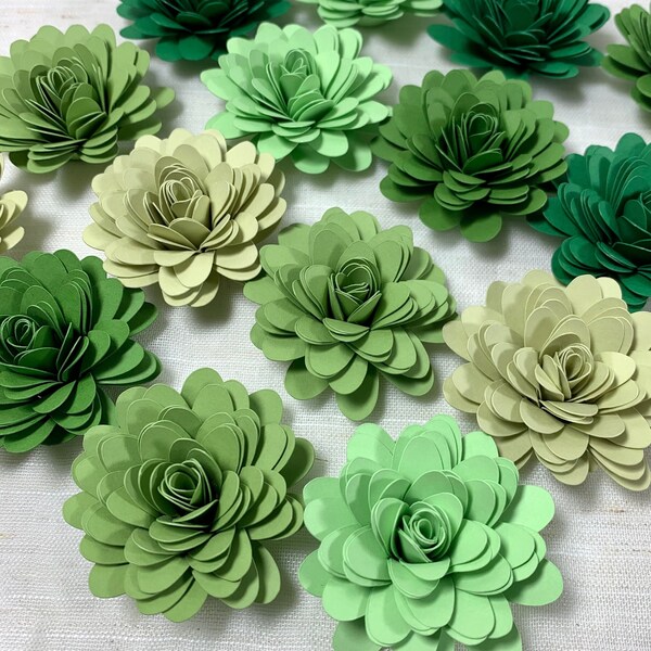 Green Paper Flowers - Etsy