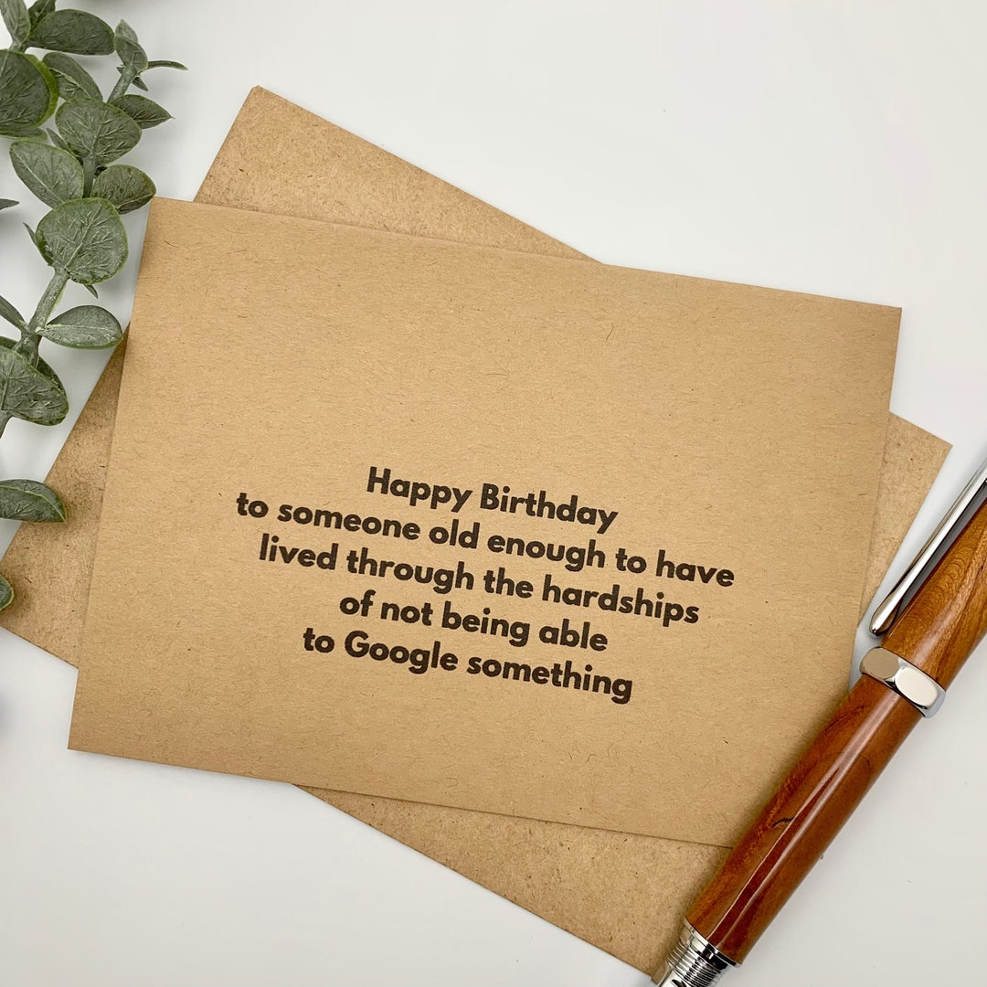 Funny Old Age Birthday Card for Him or Her, Old Age Humor, Old Enough ...