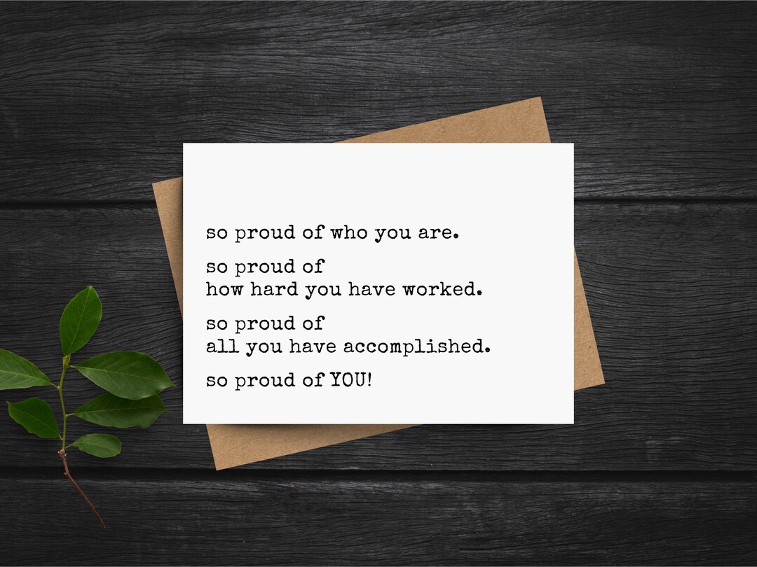 Proud of You Card, Congratulations Graduation New Job or Promotion ...
