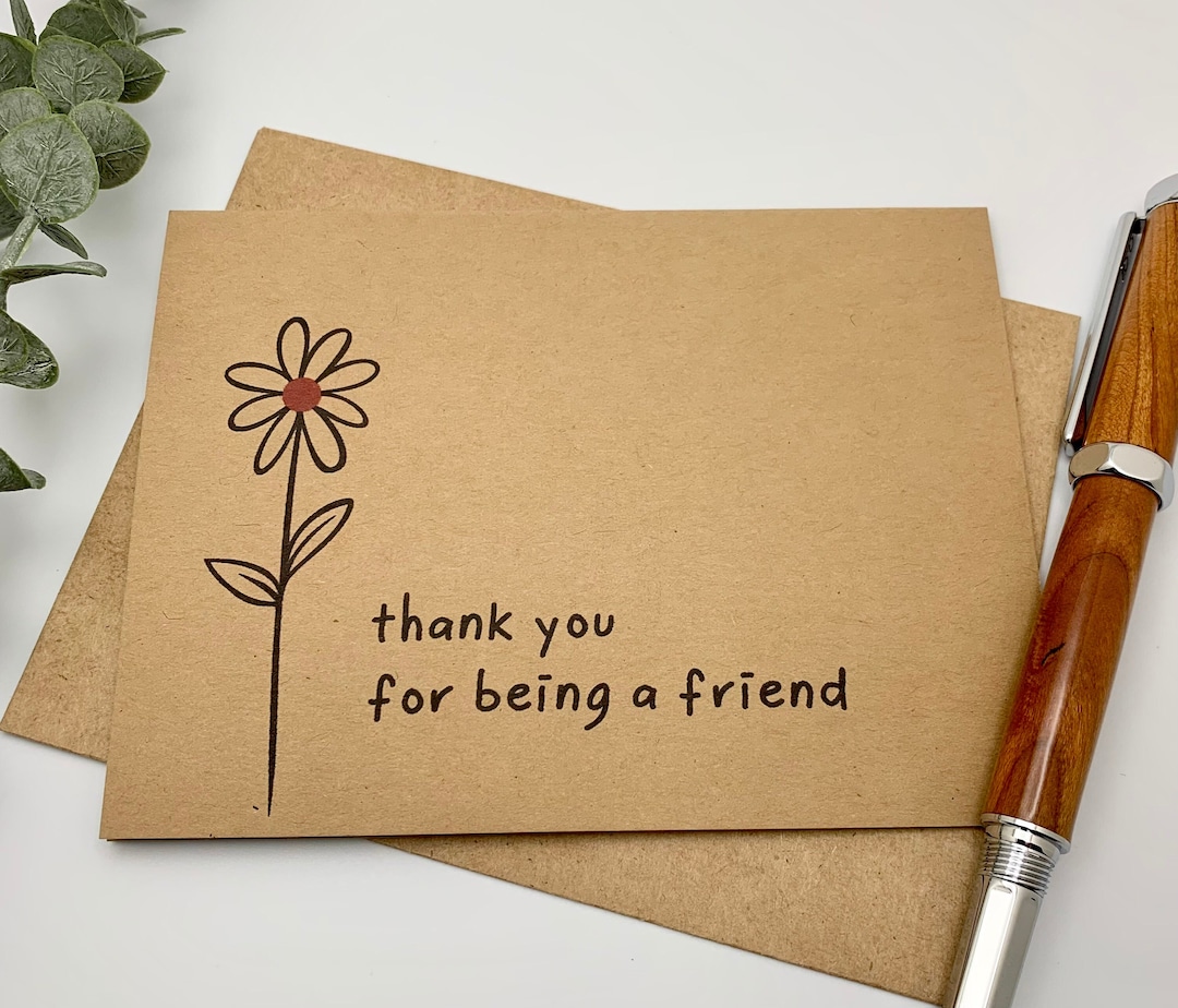 Thank You for Being a Friend, Card for Friend, Friendship Gift ...