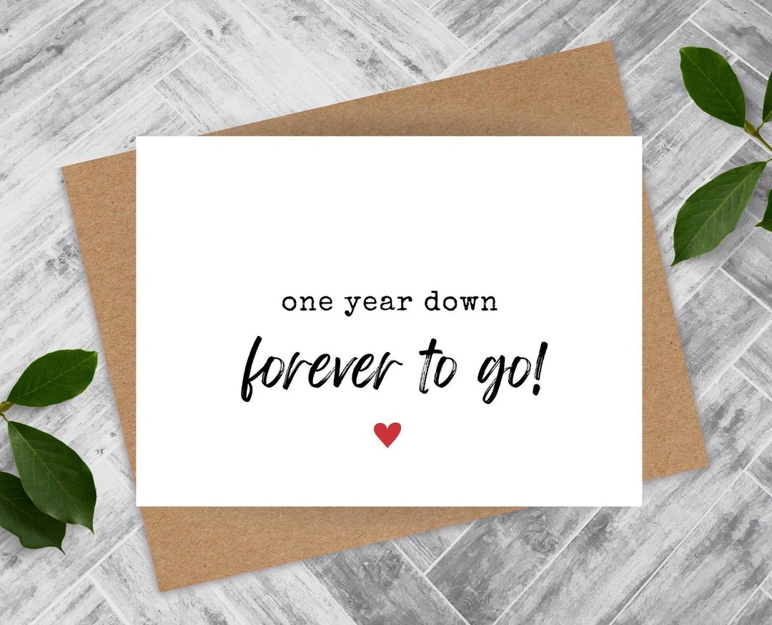 One Year Anniversary Card, First Year Anniversary Gifts, One Year ...