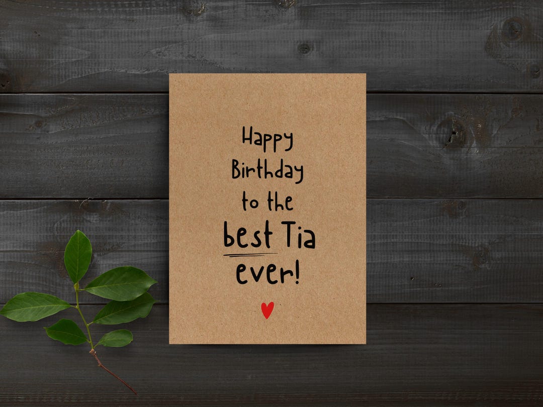 Best Tia Birthday Card, Best Tia Ever - Etsy