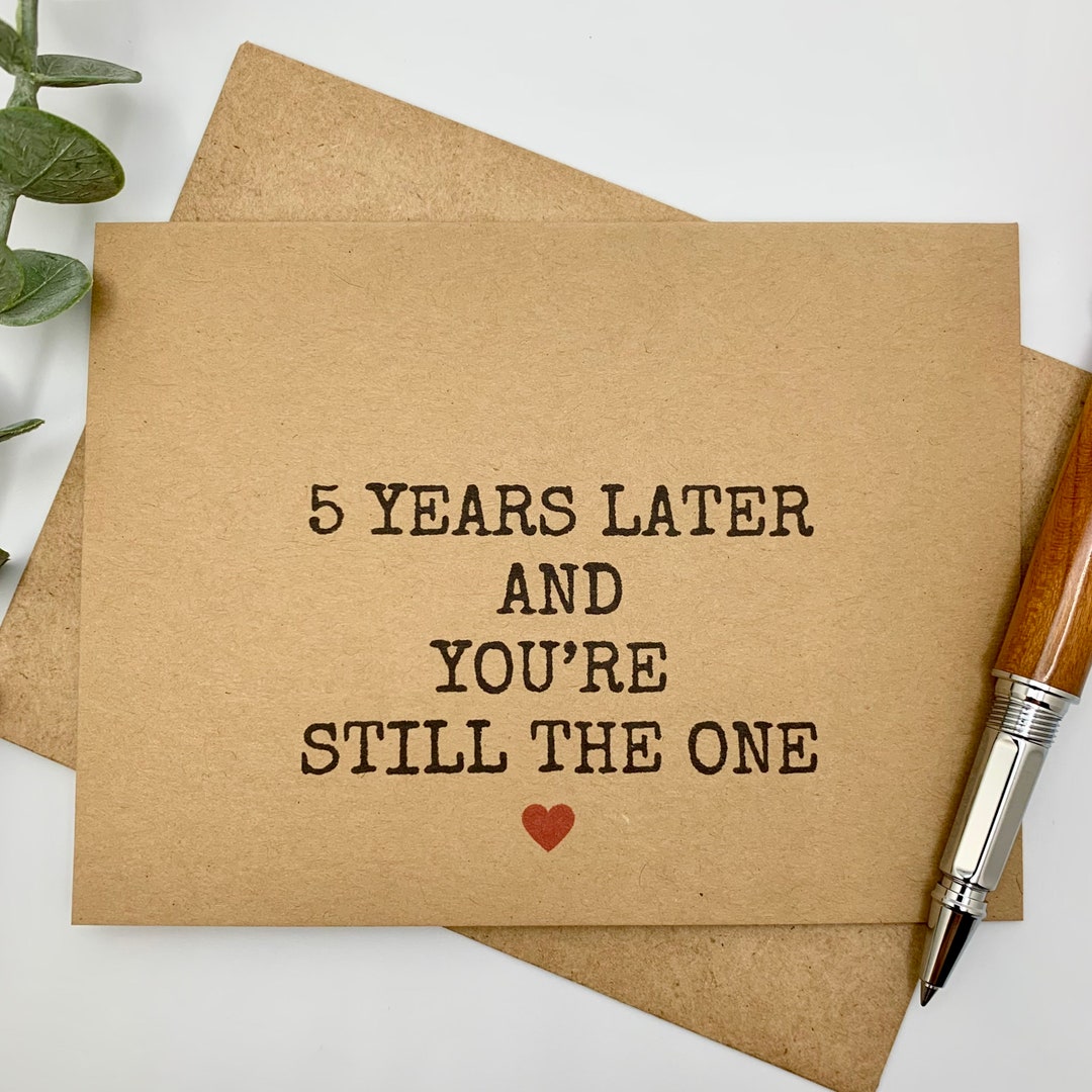 5 Year Anniversary Card, Anniversary Gift, 5th Wedding Anniversary - Etsy