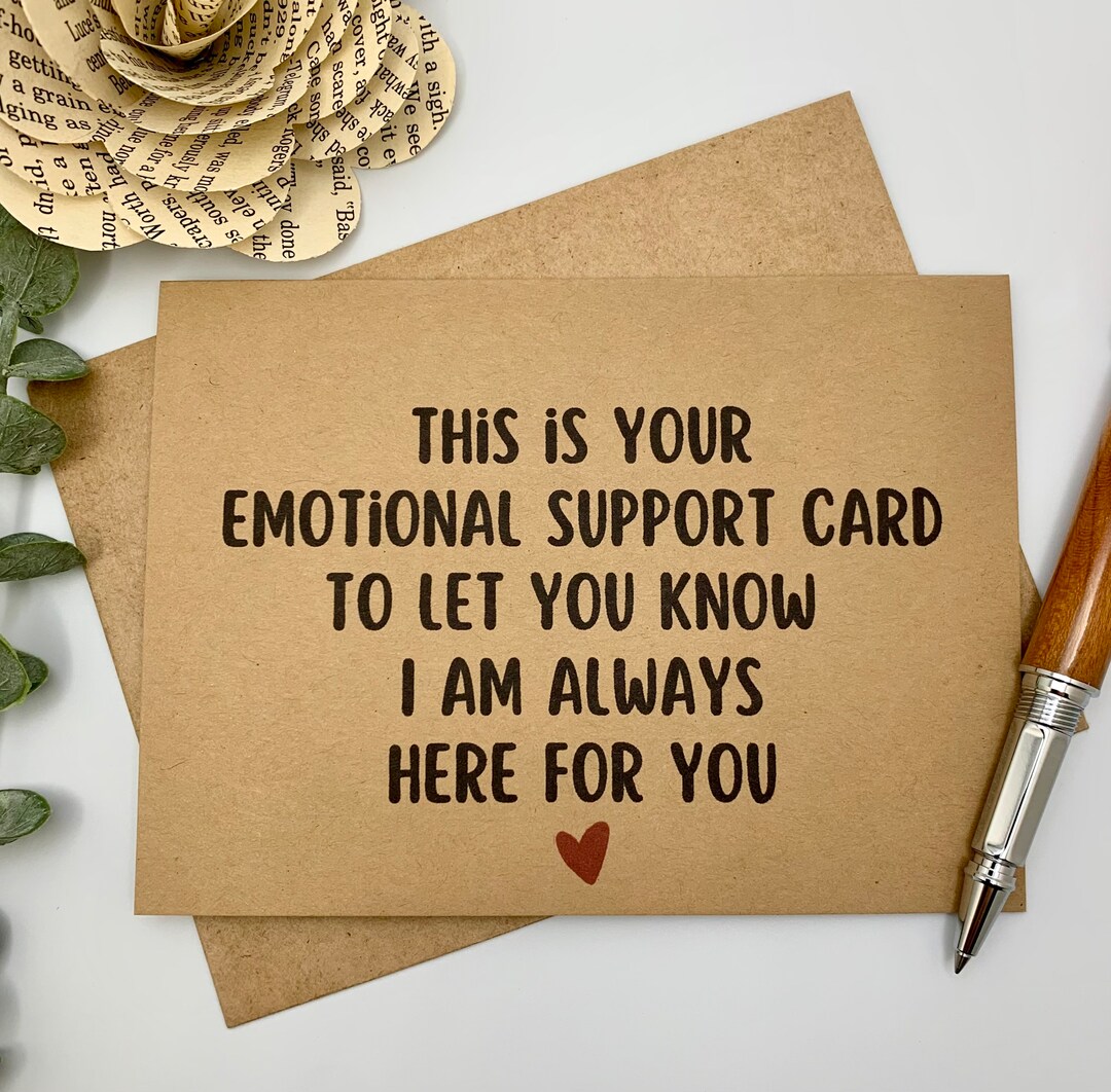 Emotional Support Card for Friend, Grief or Sympathy Card, Friendship ...