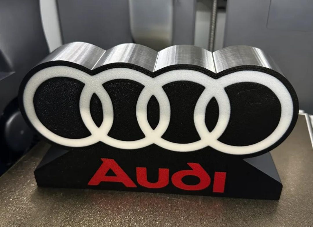 3D Printed Audi Logo Lightbox - Etsy