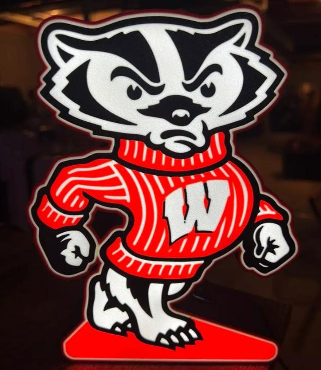 3D Printed Wisconsin Badgers Lightbox - Etsy