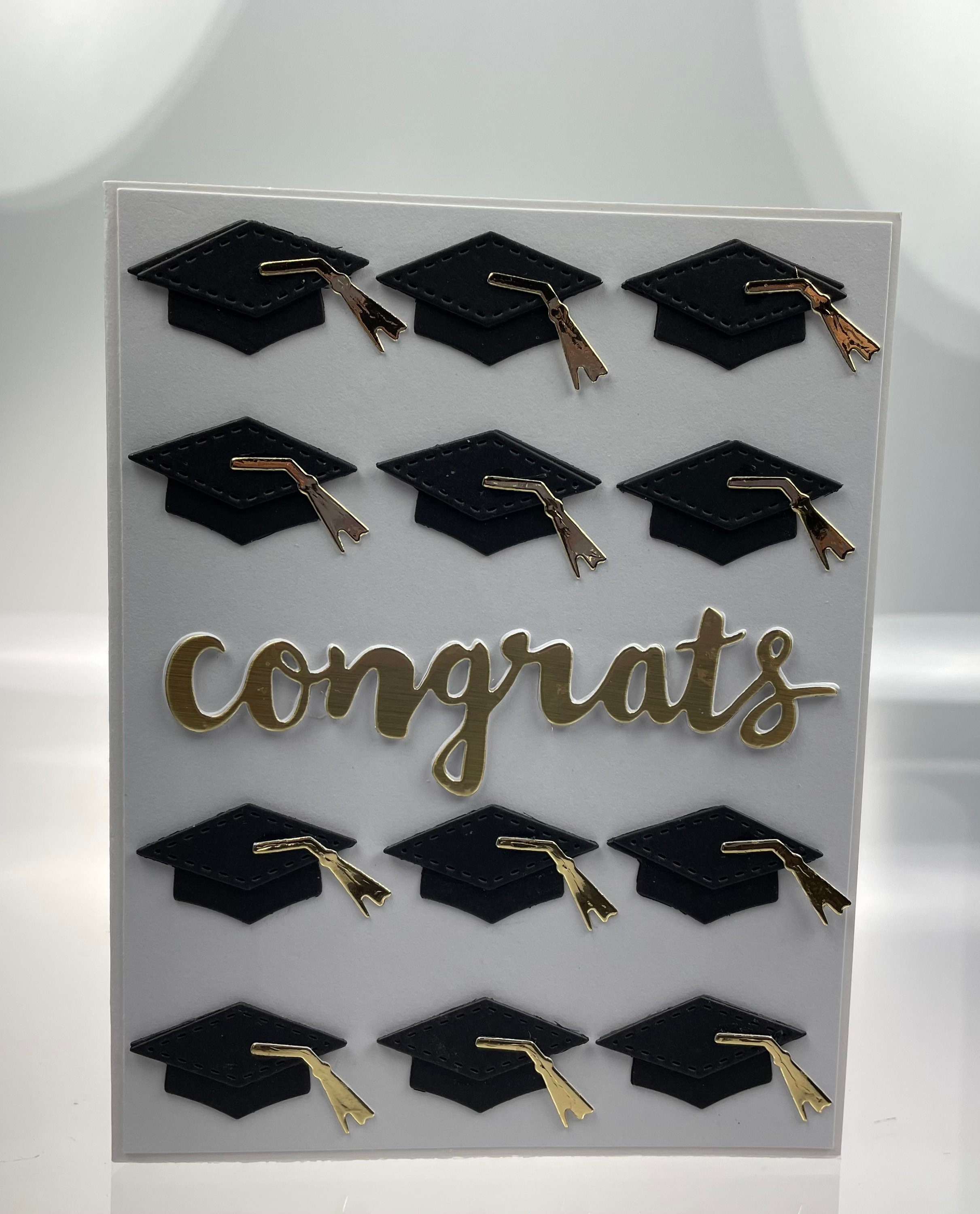 Congrats Graduation Black and Gold Graduation Card With Envelope - Etsy