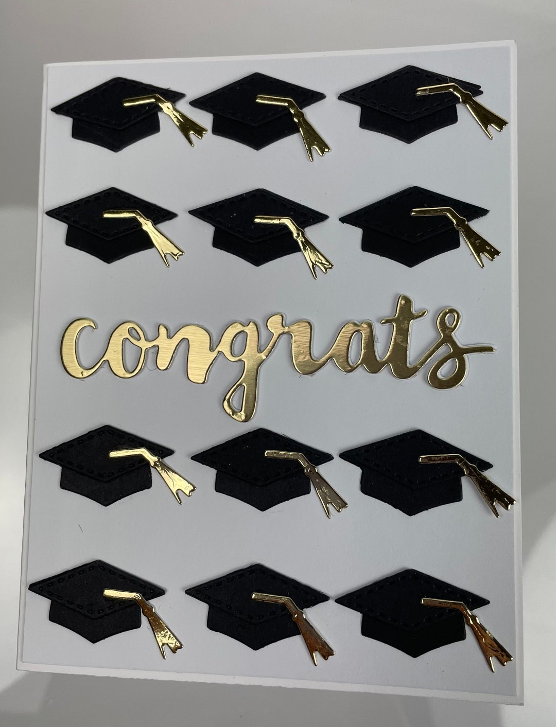 Congrats Graduation Black and Gold Graduation Card With Envelope - Etsy