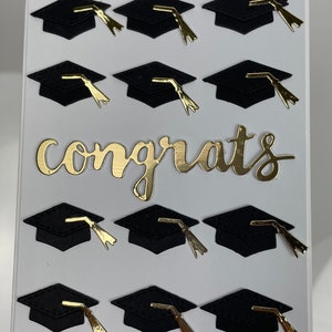Congrats Graduation Black and Gold Graduation Card With Envelope - Etsy