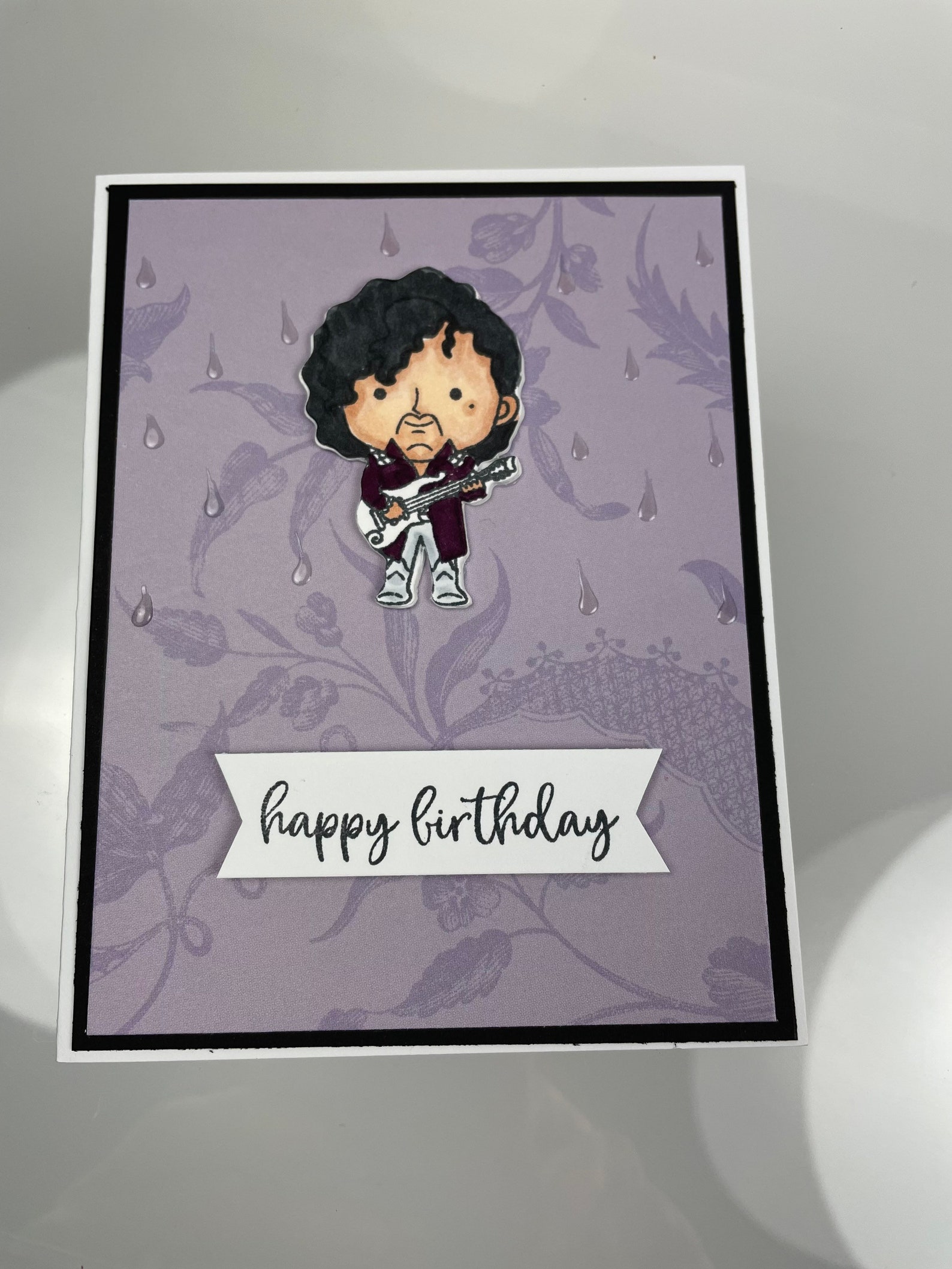 Rock on , Purple Rain Birthday Card With Envelope - Etsy