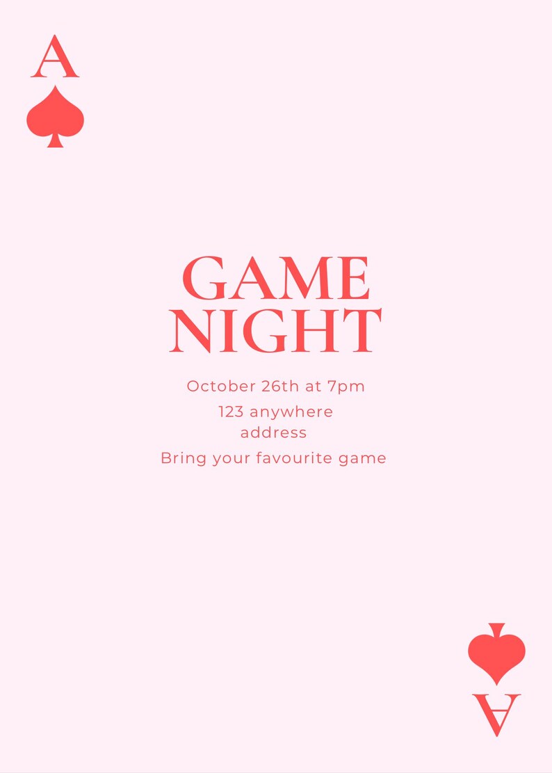Game Night Invitation - Etsy