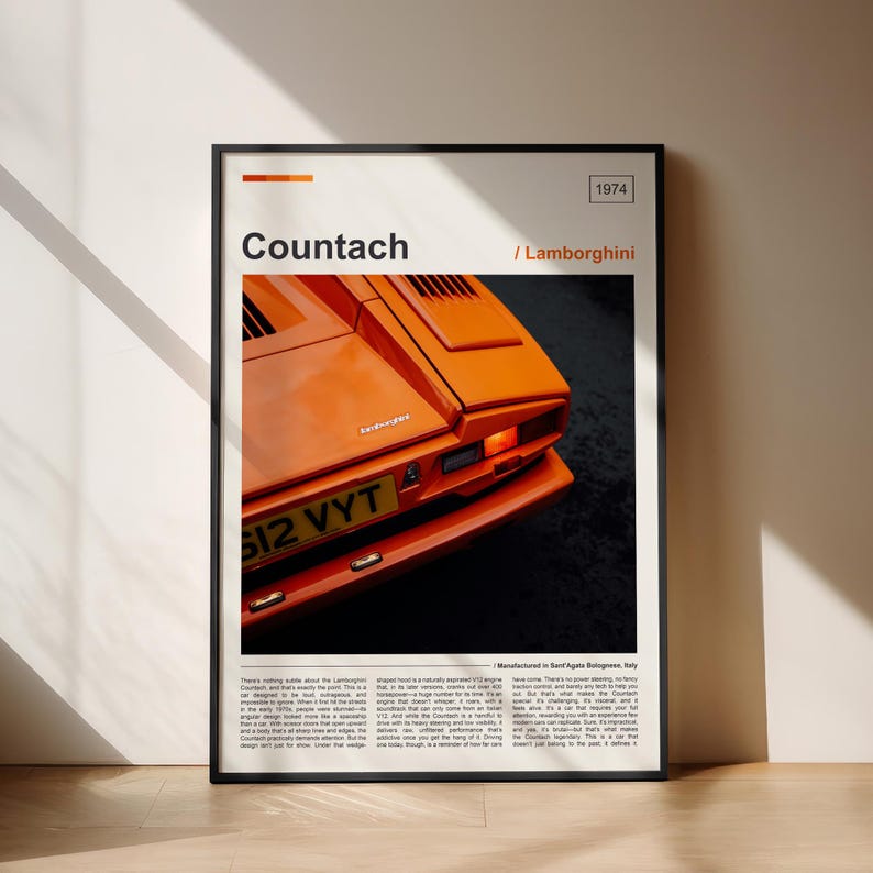 Lamborghini Countach Print | Lamborghini Countach Poster | High ...
