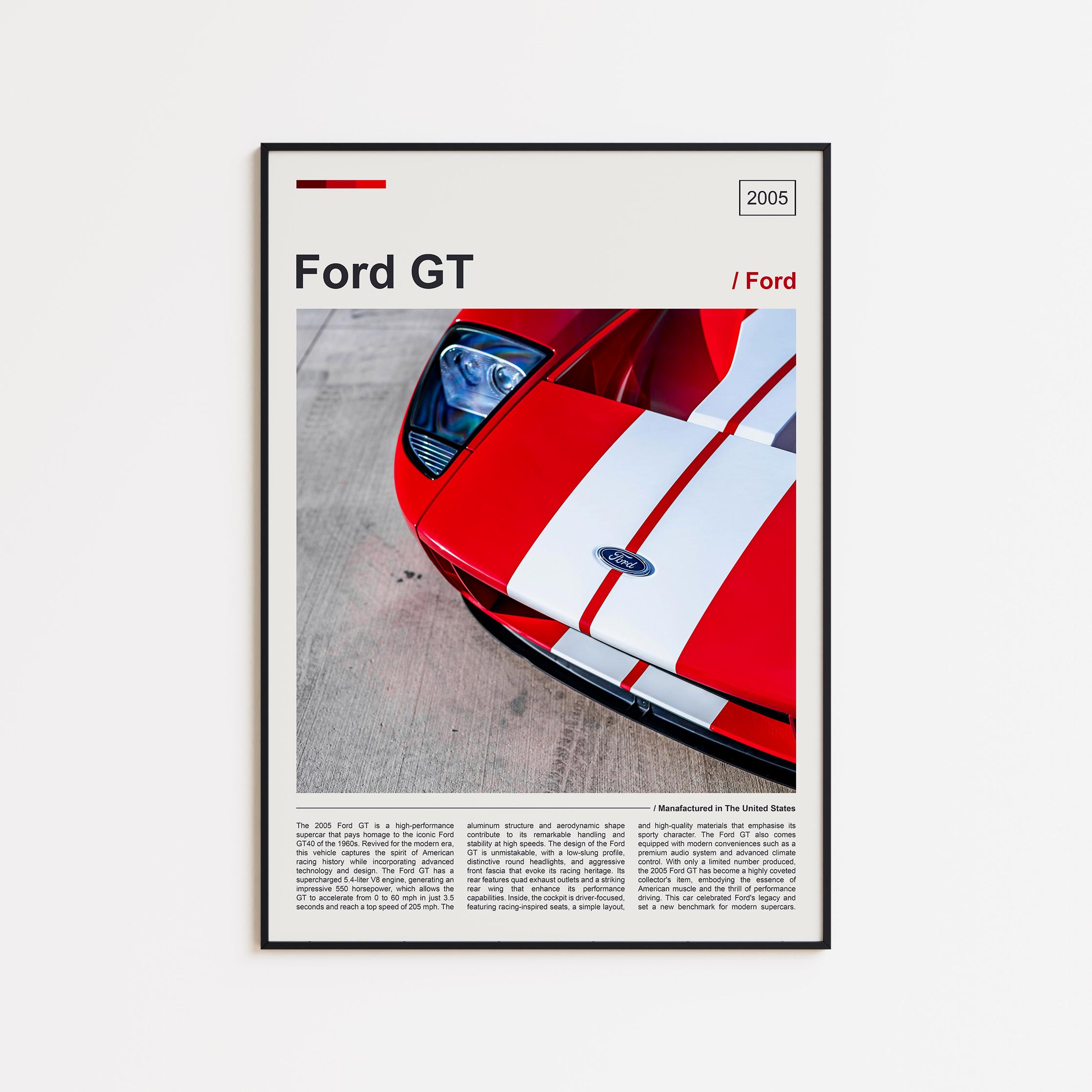 2005 Ford GT Print 2005 Ford GT Poster High-performance Sports Car ...