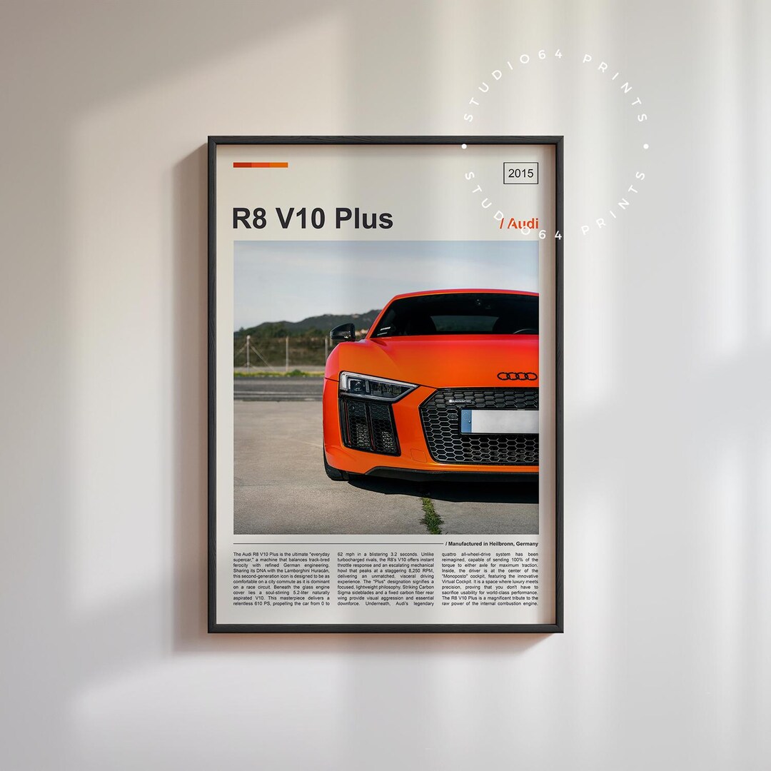 Audi R8 V10 Plus Print | Audi R8 V10 Plus Poster | Audi Poster | Audi ...