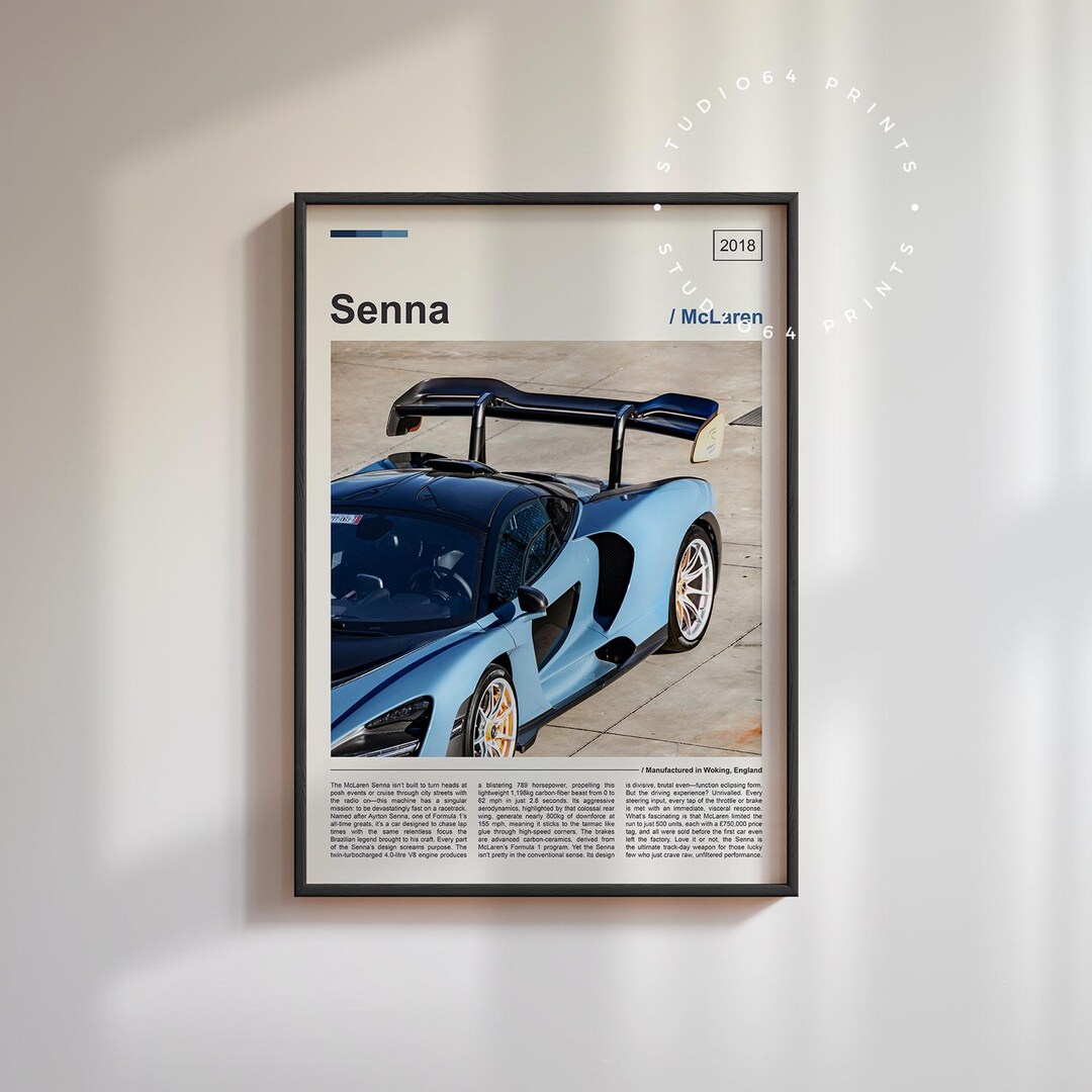 Mclaren Senna Print | Mclaren Senna Poster | Mclaren Hypercar Poster ...
